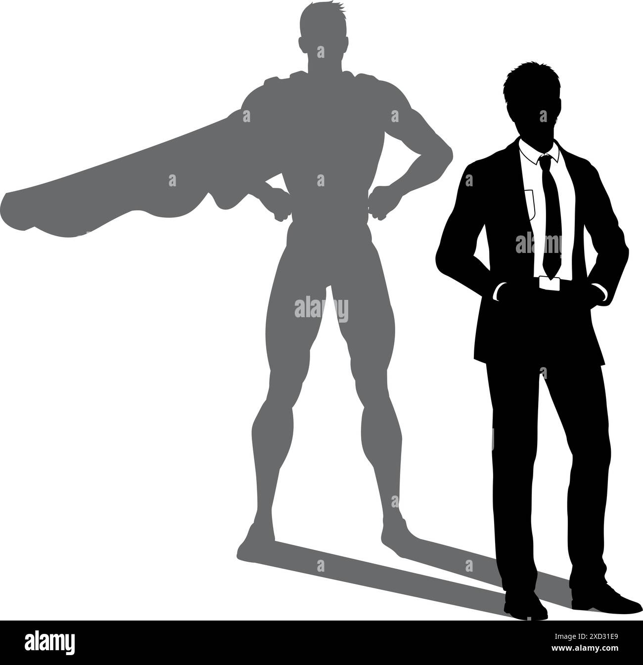 Superhero Business Man With Super Hero Shadow Stock Vector Image & Art ...