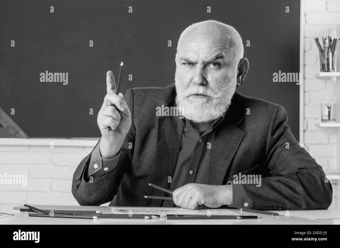 Serious professor. Education and knowledge concept. Elderly professor ...