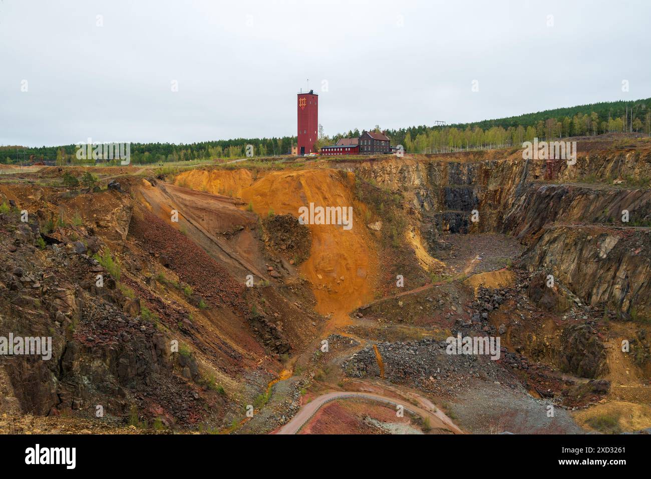 View of the Falu copper mine in Sweden which collapsed on June 25, 1687 ...