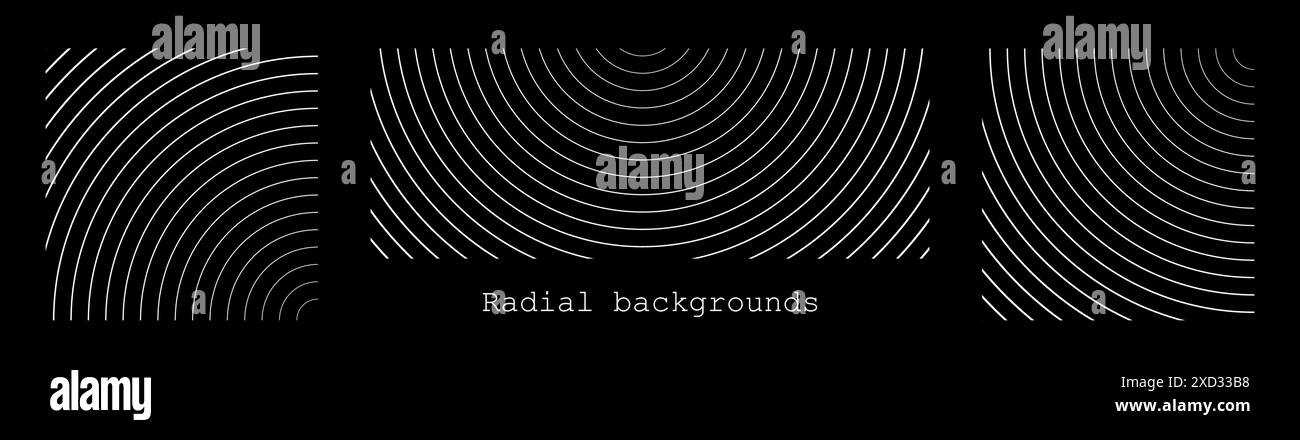 Sound wave irradiation or circular vibrations on the water surface. Set ...