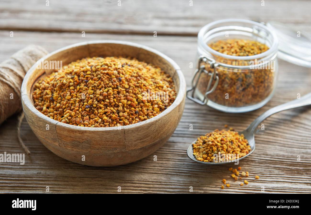 Healthy bee pollen grains. Bee pollen on a bowl Stock Photo - Alamy