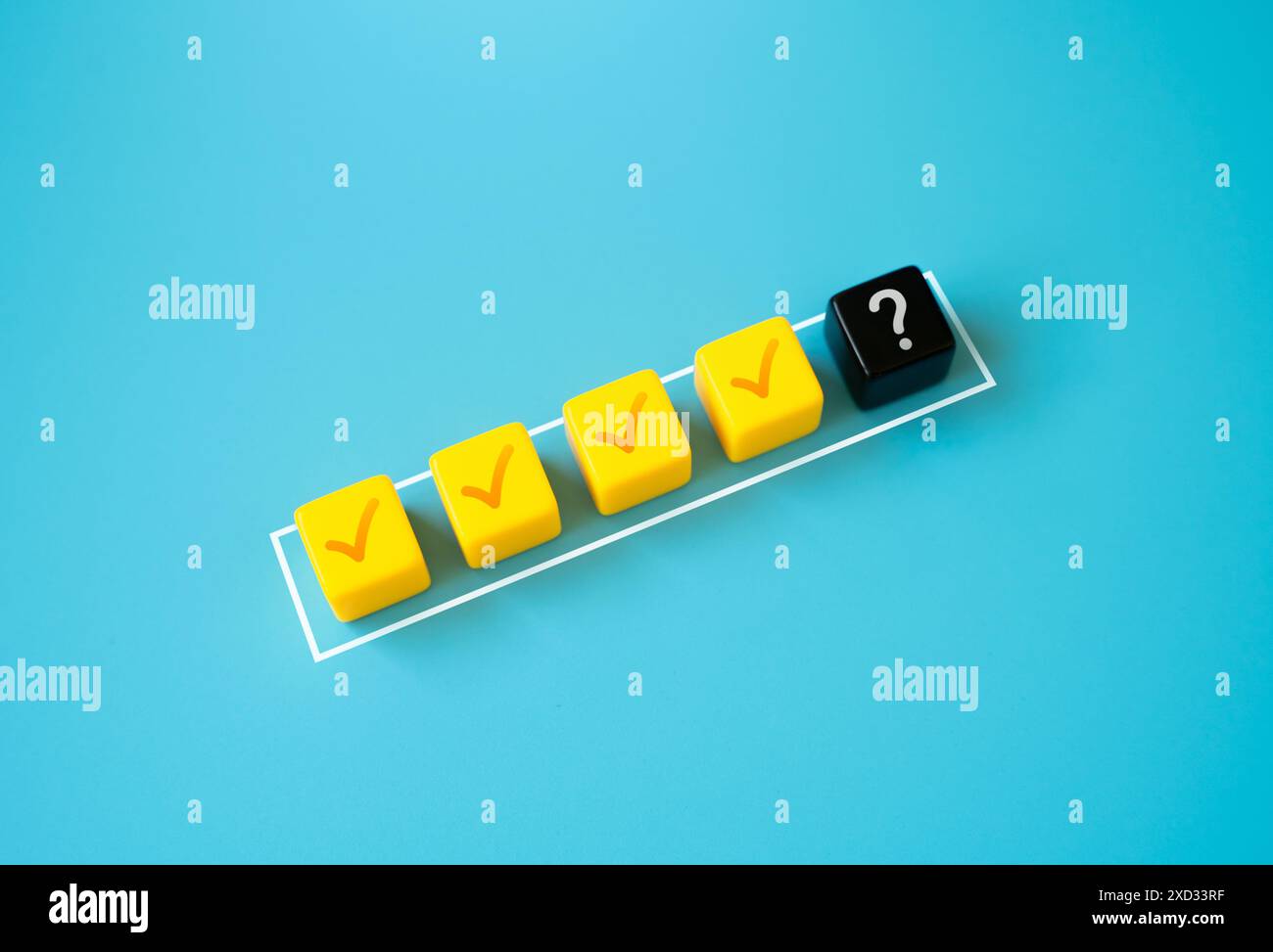 Progress bar with completed items and one unknown. The last conditions ...