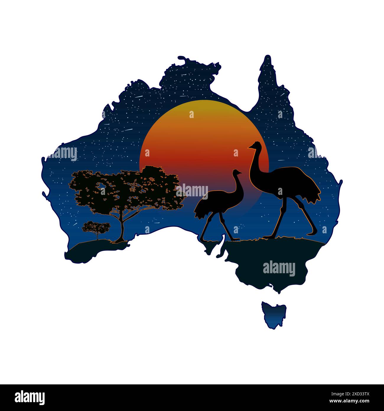 Australian woodland reserve Stock Vector Images - Alamy