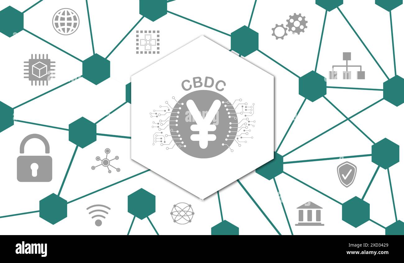 Concept of cbdc with connected icons Stock Photo - Alamy