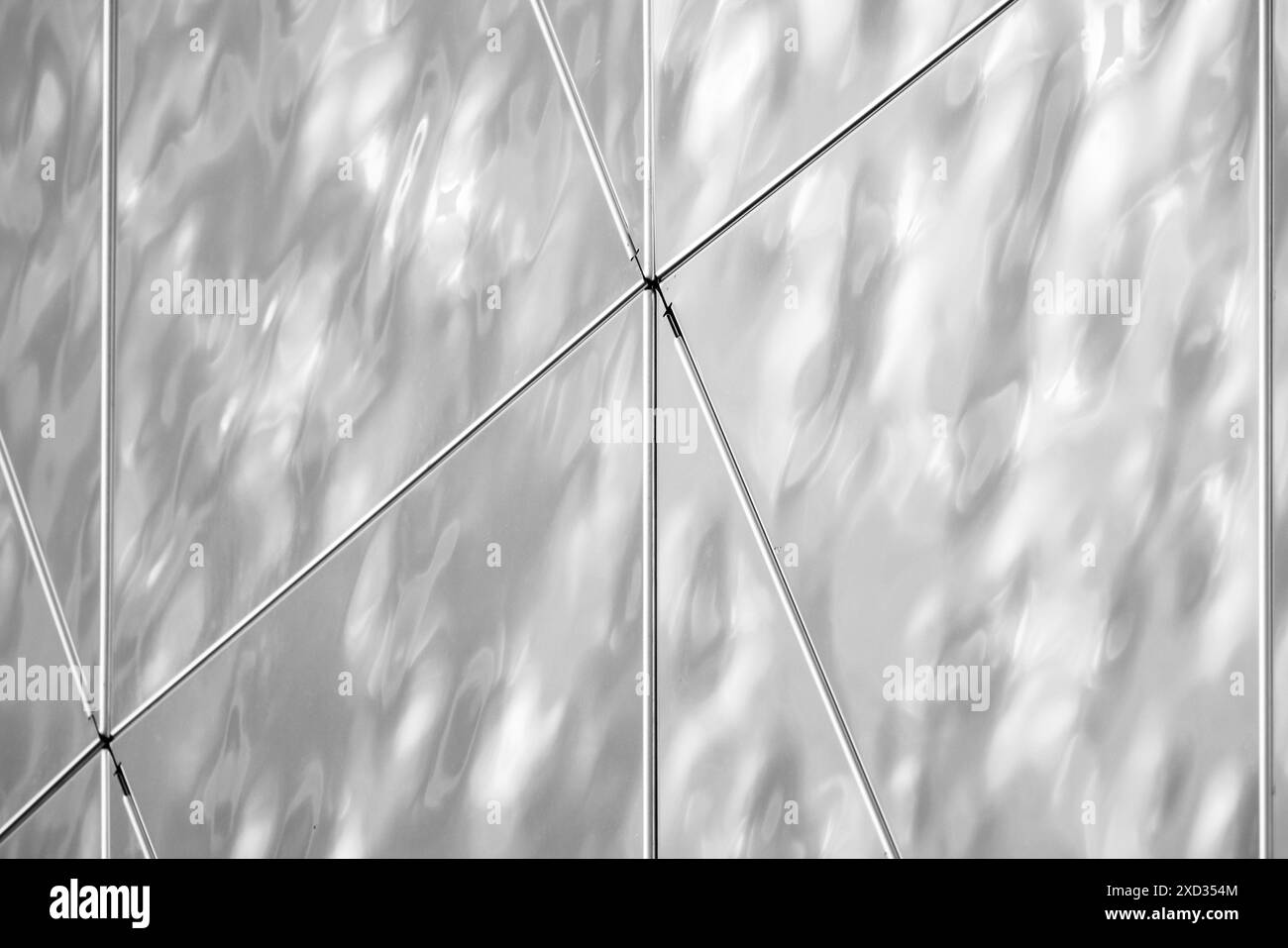 Shiny gray metal wall structure, abstract contemporary architecture ...