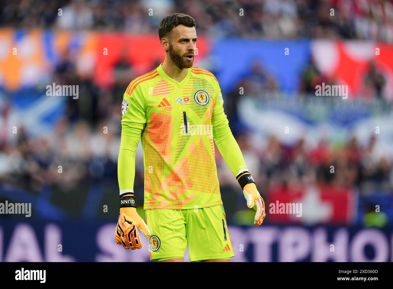 Scotland goalkeeper Angus Gunn during the UEFA Euro 2024 Group A match ...