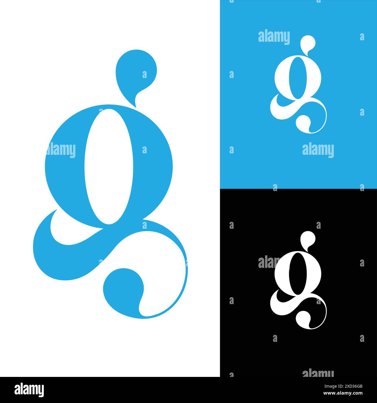 Creative Serif Letter G Design on white background - G logo - G ...