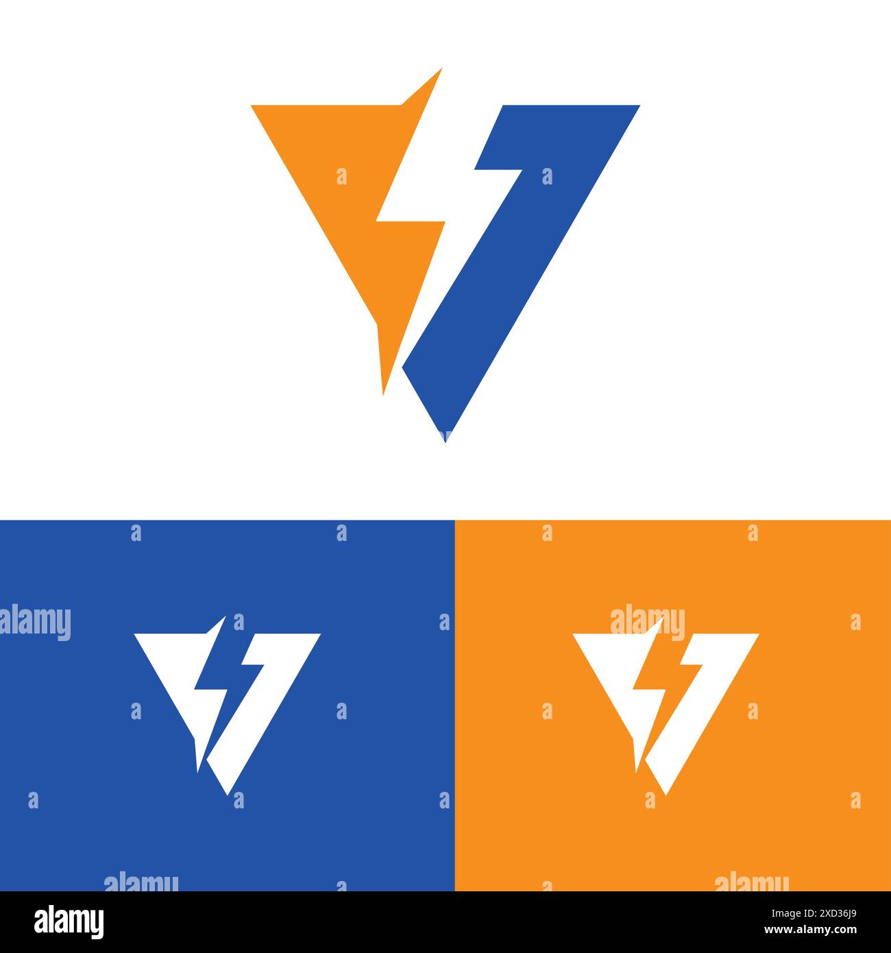 Letter V with electricity Bolt Icon - Electricity Logo - Voltage Icon ...