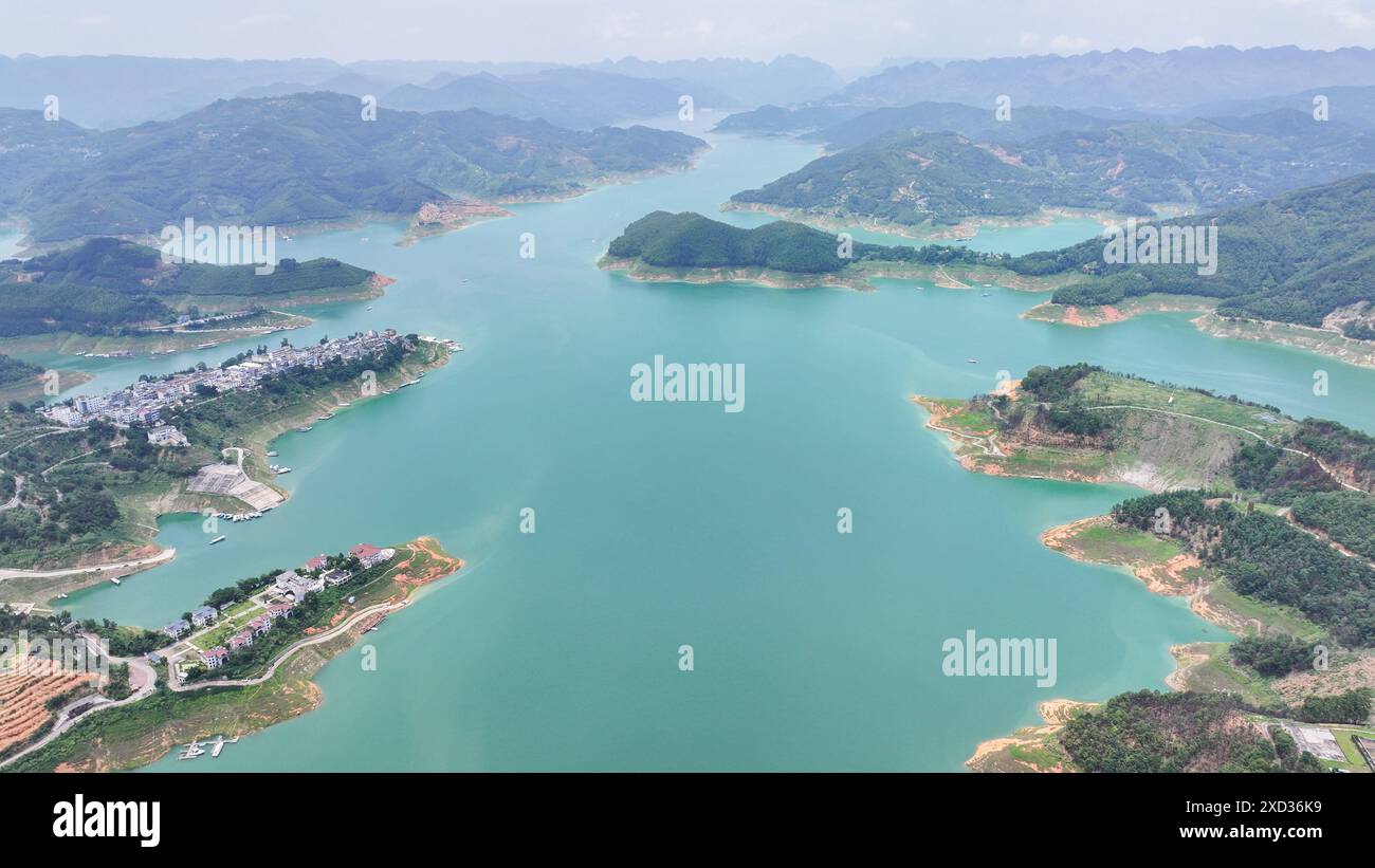 XINGYI, CHINA - JUNE 20, 2024 - Aerial photo shows the ecological ...