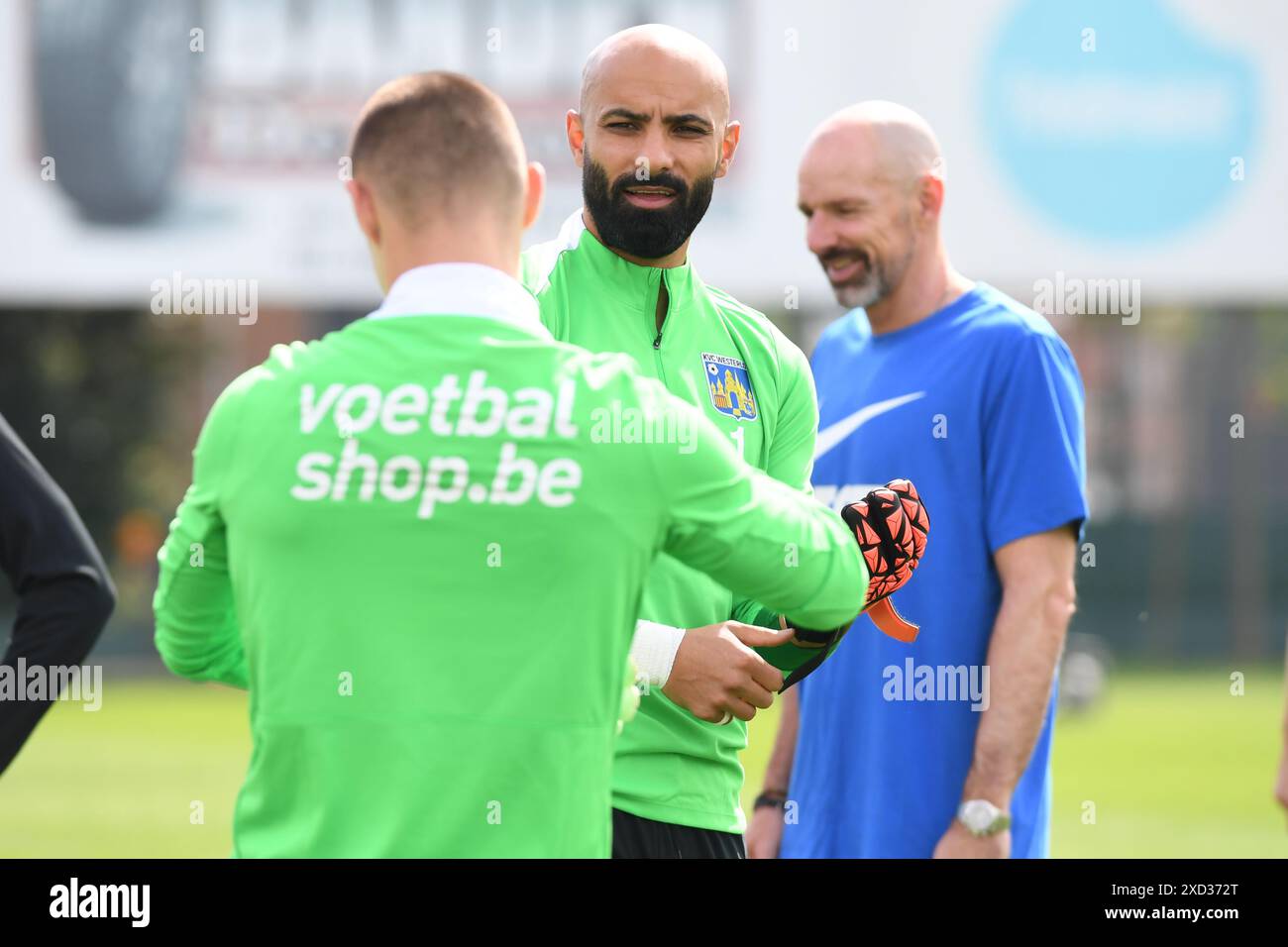 Westerlo, Belgium. 20th June, 2024. Westerlo's goalkeeper Sinan Bolat pictured during a training ...