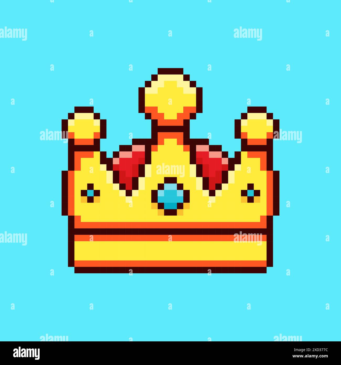Vector Illustration of crown with Pixel Art Design, perfect for game ...
