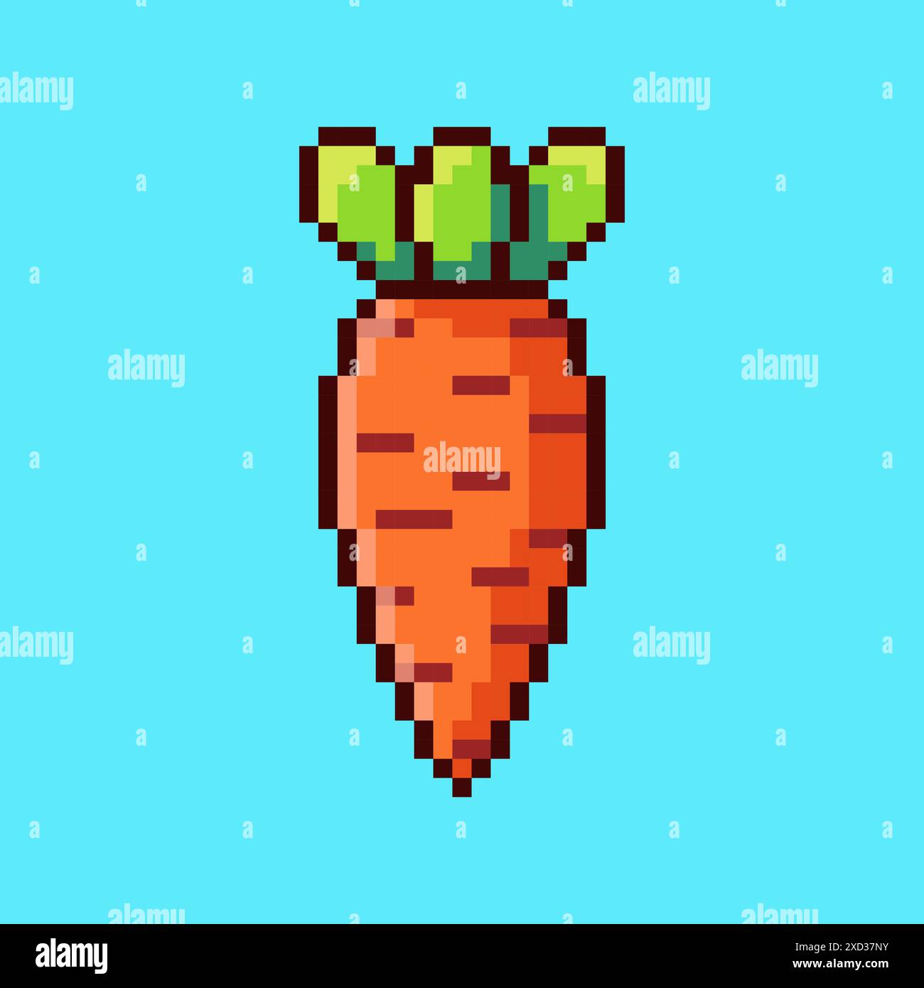 Vector Illustration of carrot with Pixel Art Design, perfect for game ...