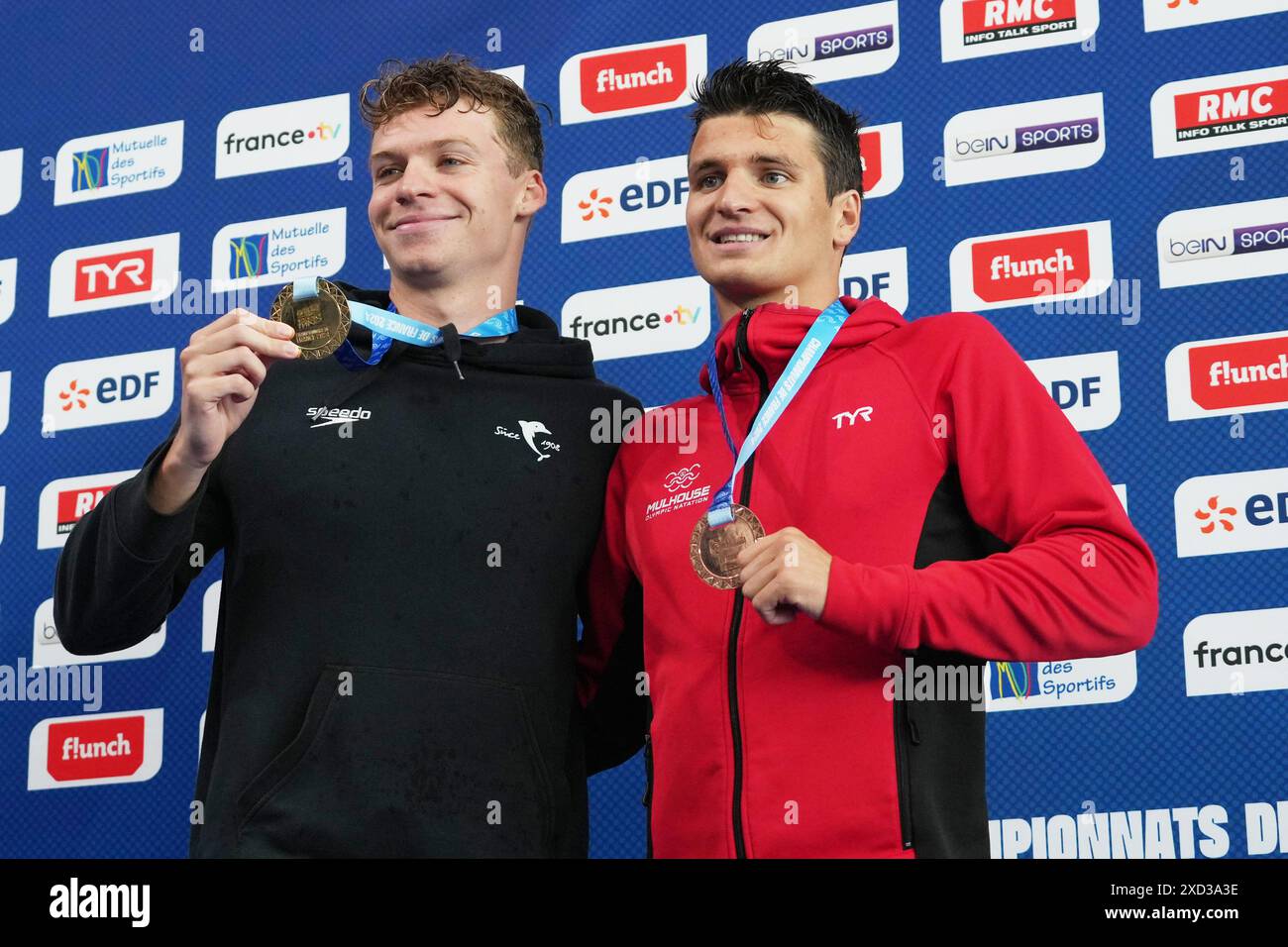 Chartres, France. 19th June, 2024. Léon Marchand Gold medal, Antoine ...