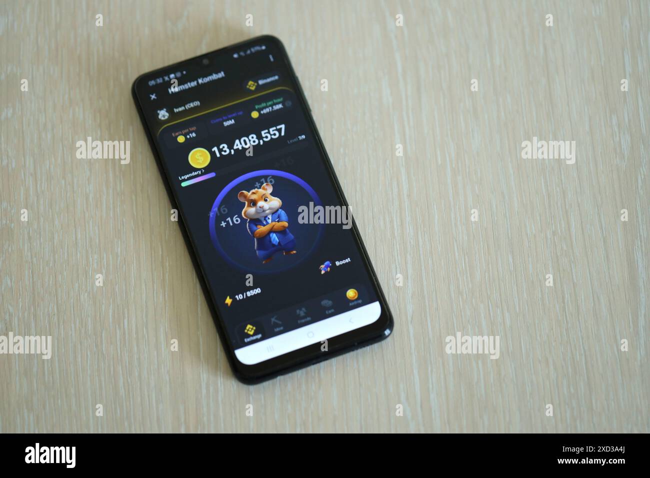 KYIV, UKRAINE - APRIL 20, 2024 Hamster Kombat telegram bot on ...