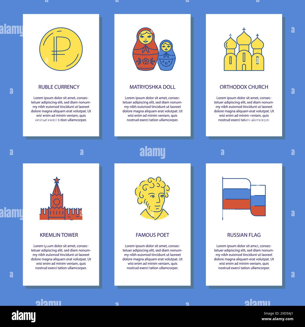 Banner template with Russian national symbols and place for text ...