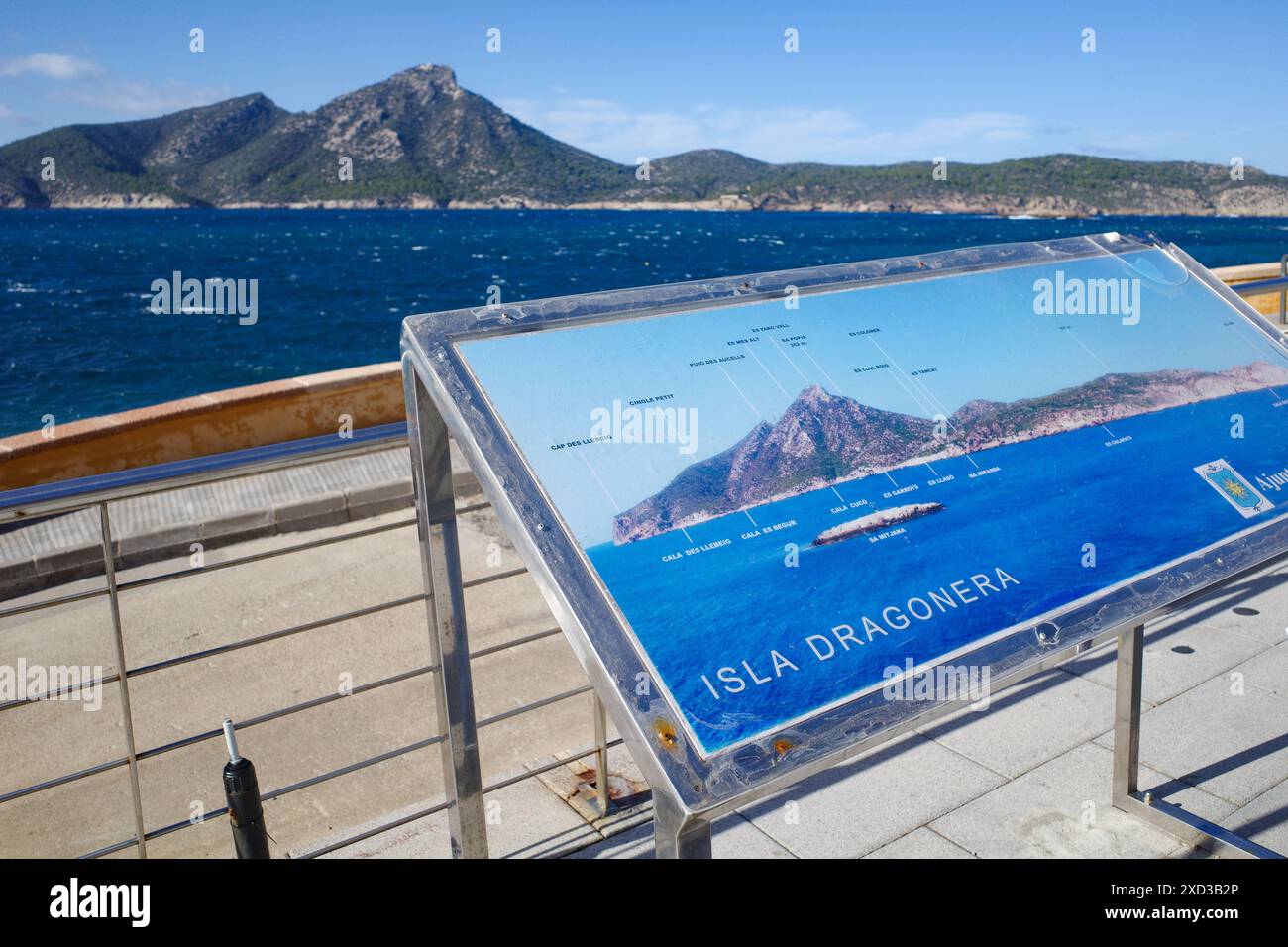 Sant Elm, Spain - Jan 15, 2024: Views of Isla Dragonera from the port ...