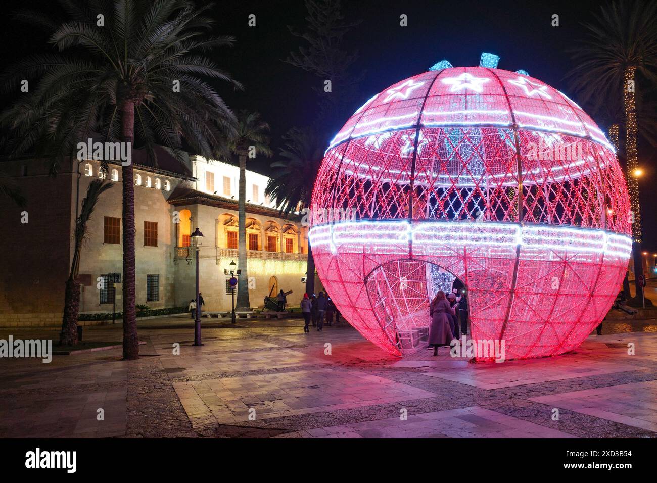 Palma, Spain - 31 Dec, 2023: Christmas decorations in El Born, Palma de ...