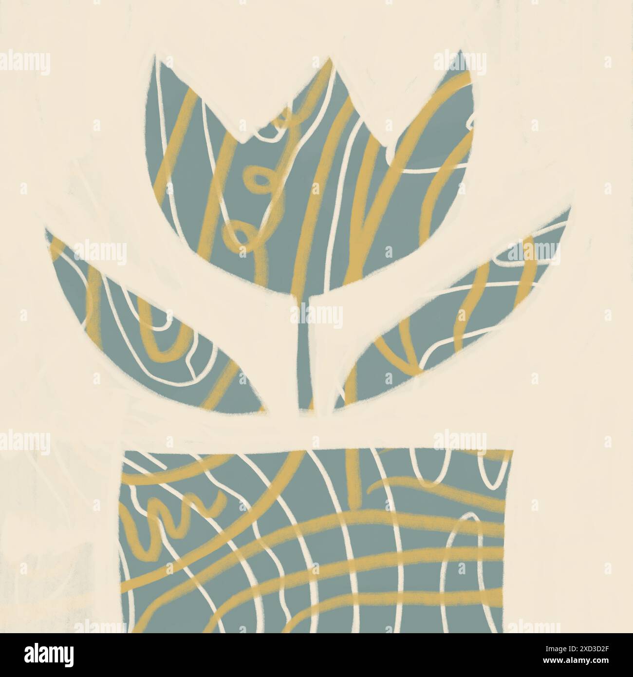 A playful, abstract illustration featuring a stylized floral pattern ...