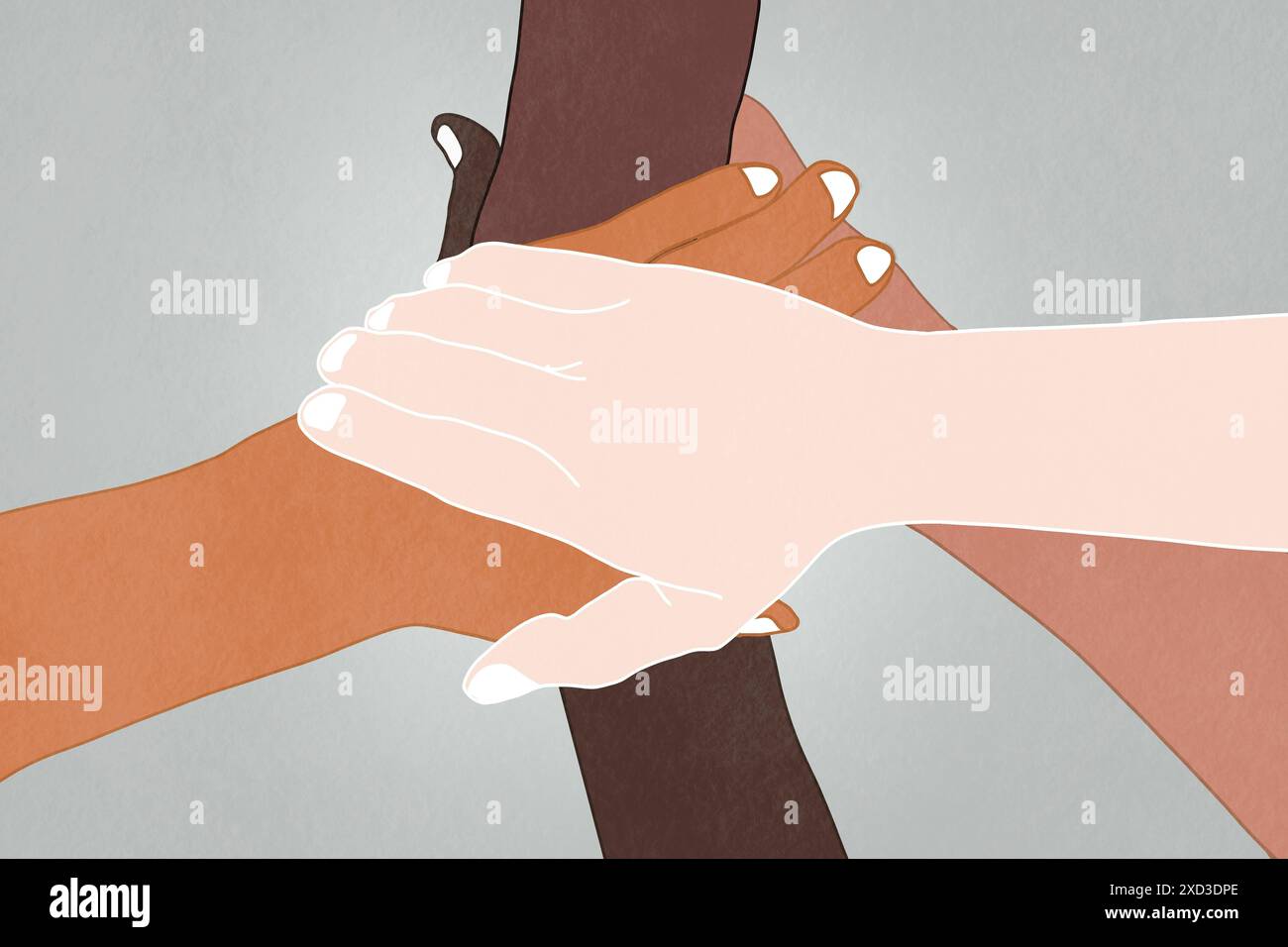 Hands various skin tones hi-res stock photography and images - Alamy