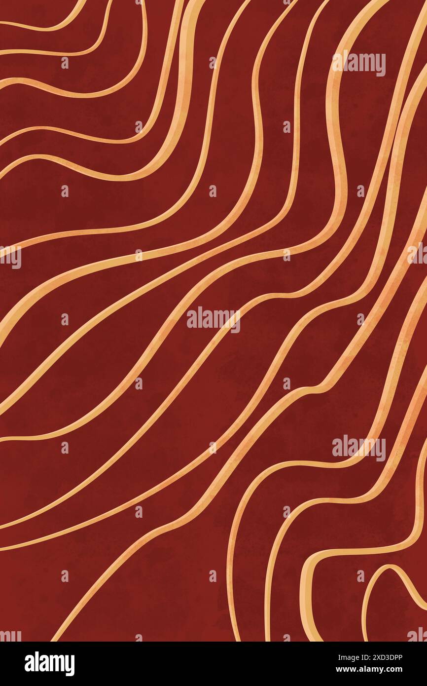 Seamless abstract illustration featuring flowing curved lines in warm ...