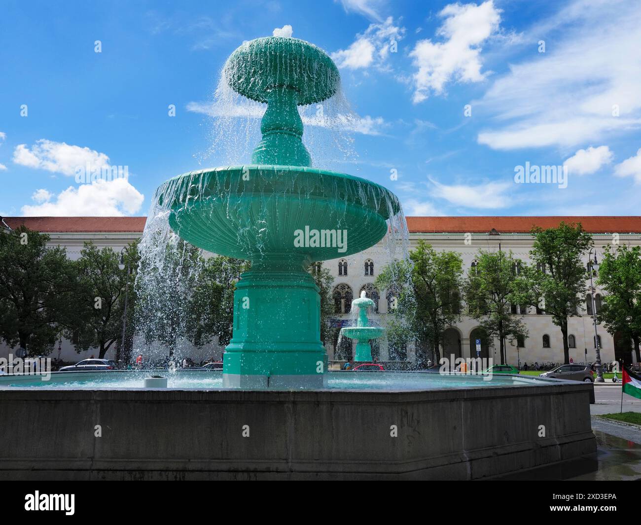 Fountain at Ludwig Maximilian University in Munich Bavaria Germany ...
