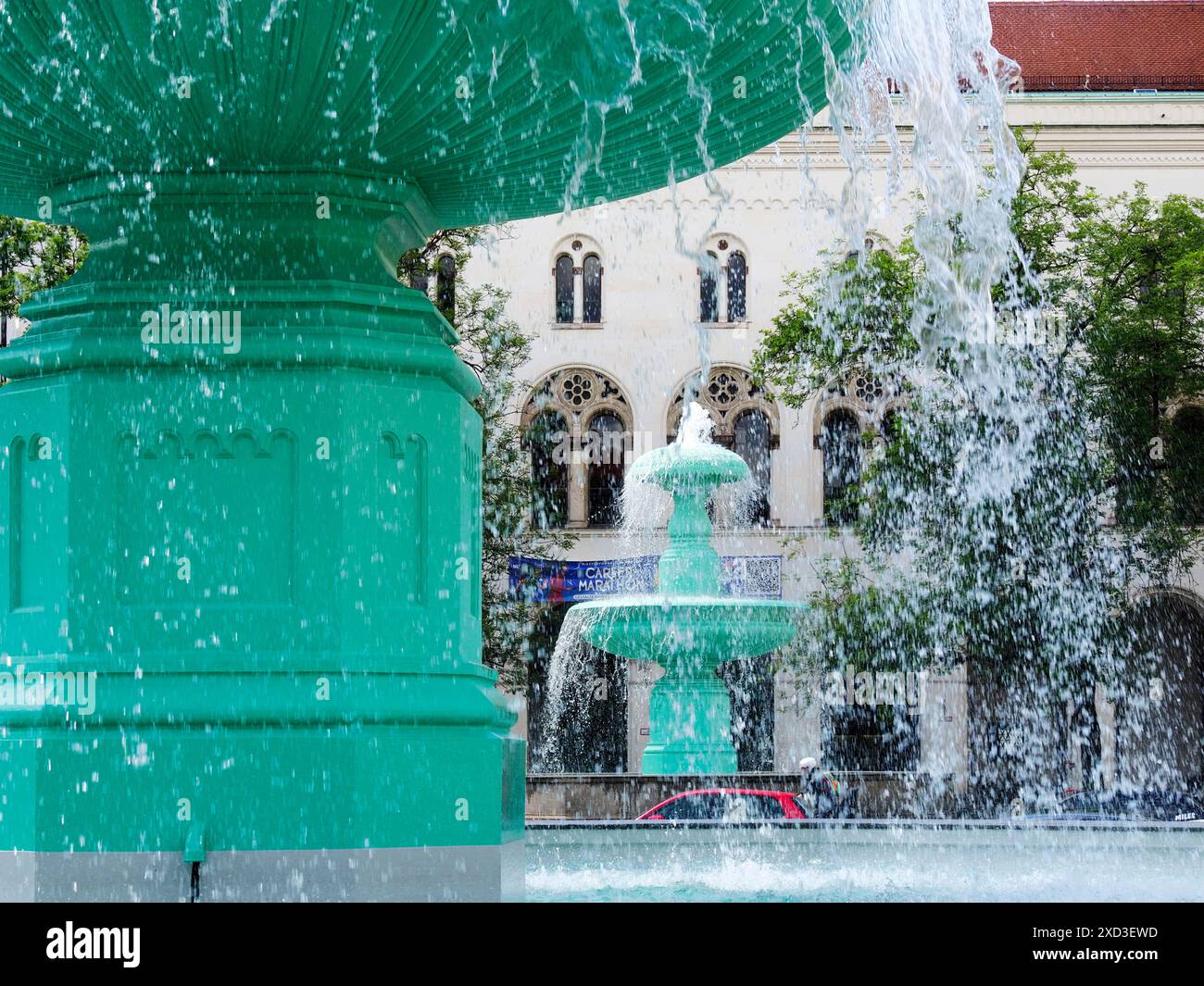 Fountain at Ludwig Maximilian University in Munich Bavaria Germany ...
