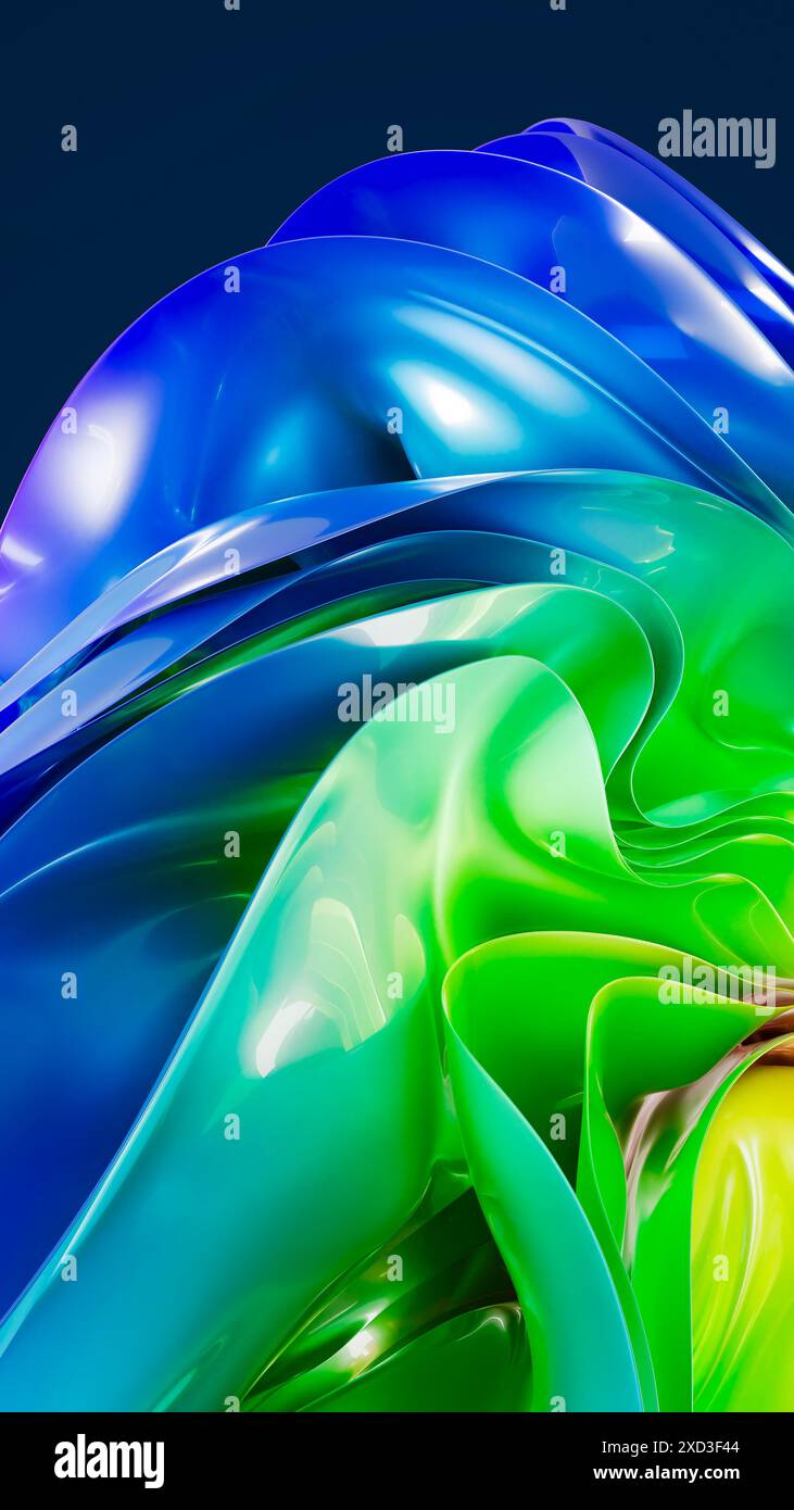 This image showcases a stunning 3D render of fluid car paint waves ...