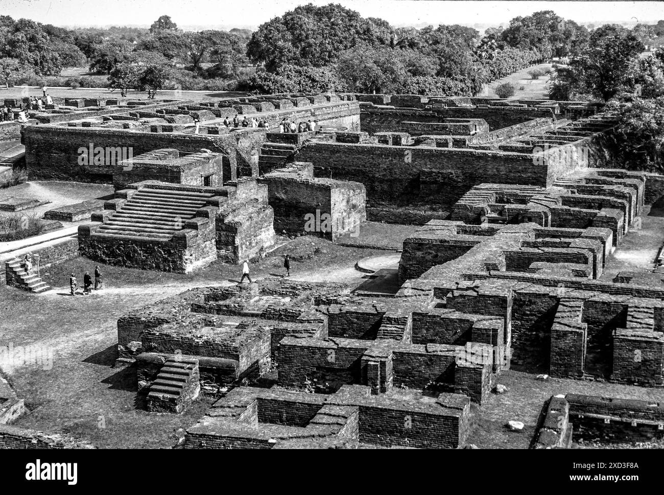 Black and White Photo of Ancient Magadha Nalanda Mahavihara a UNESCO World Heritage Site Nalanda ...