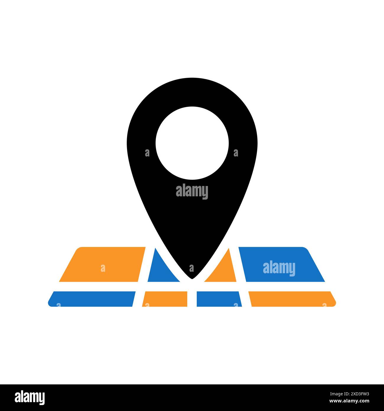 GPS vector icon. Black map pin icon. Minimalistic linear icon of a ...