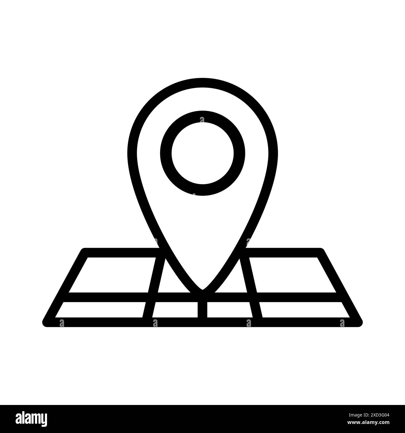 GPS vector icon. Black map pin icon. Minimalistic linear icon of a ...