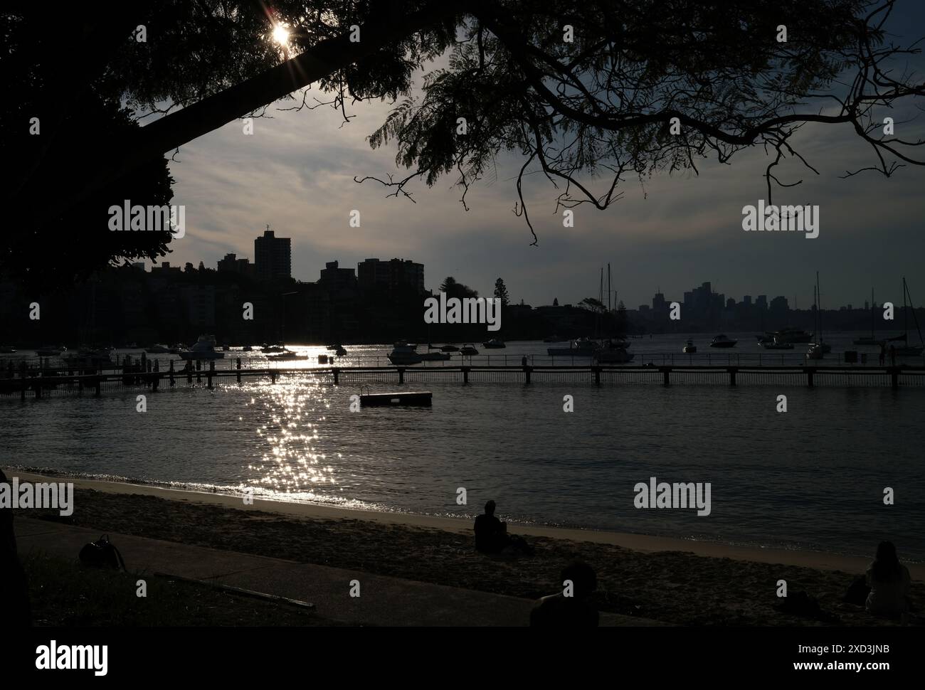 Light glistening across the Murray Rose pool at Redleaf Beach a popular ...