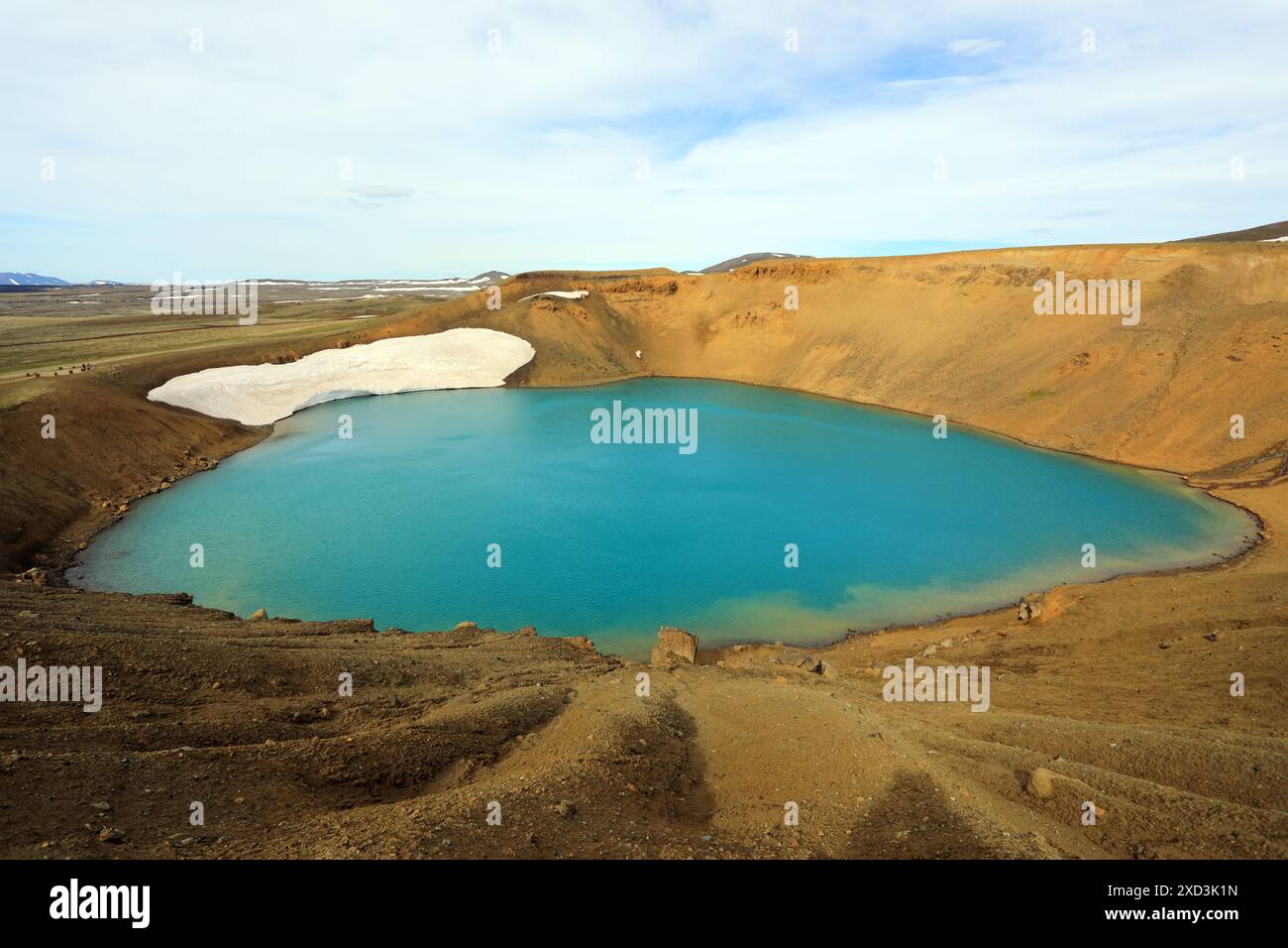 geography / travel, Iceland, Krafla, caldera with light-blue crater ...