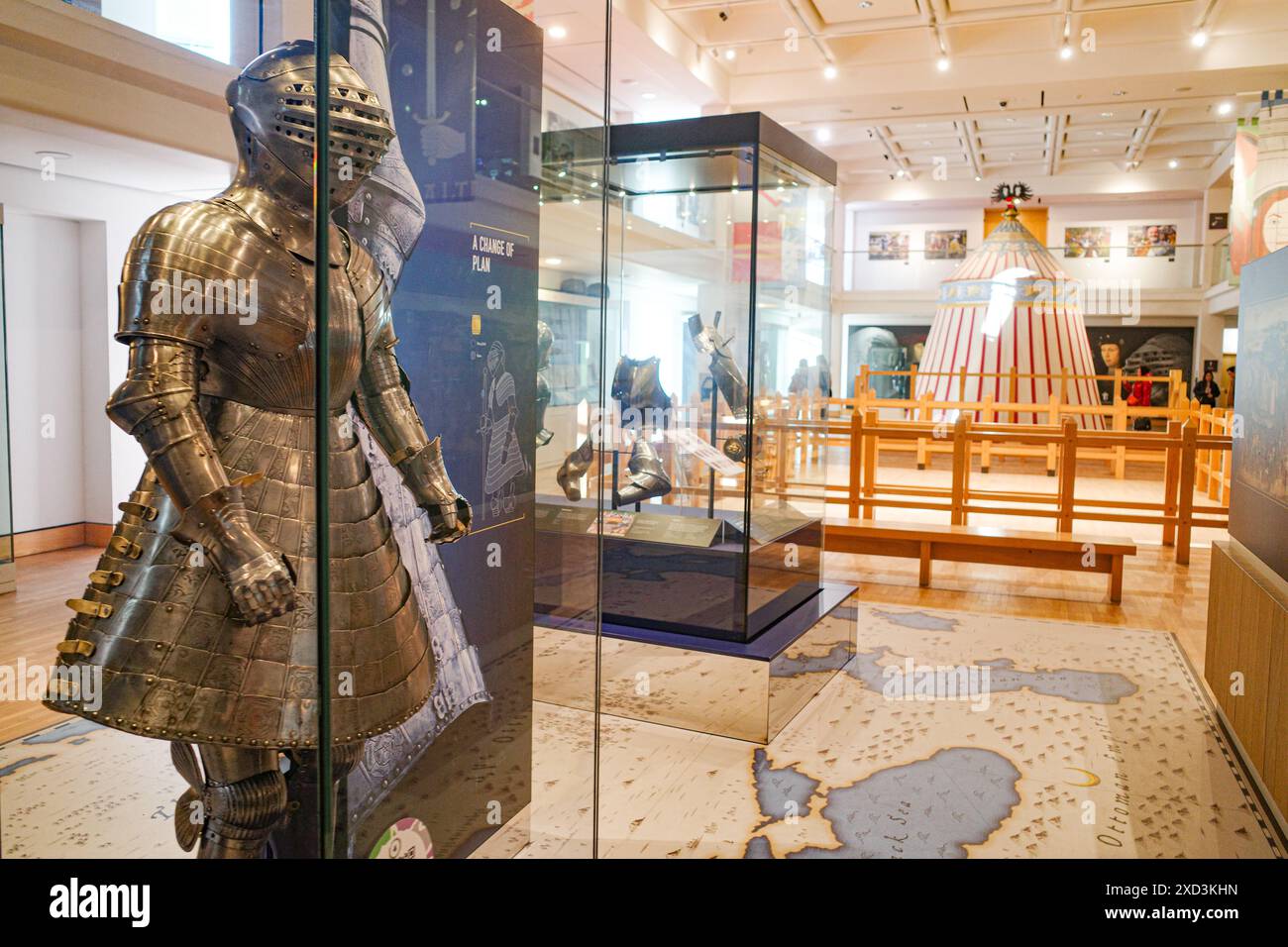 Leeds, UK - 24 Feb 2024: Henry VIII's armor and battle helmet on ...