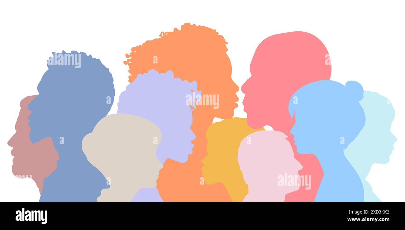 Crowd silhouette head heads hi-res stock photography and images - Alamy