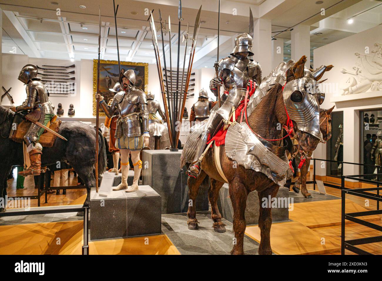 Leeds, UK - 24 Feb, 2024: Medieval weaponry and battle armour on ...