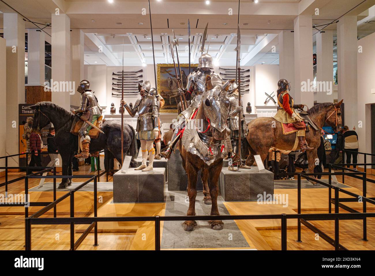 Leeds, UK - 24 Feb, 2024: Medieval weaponry and battle armour on ...