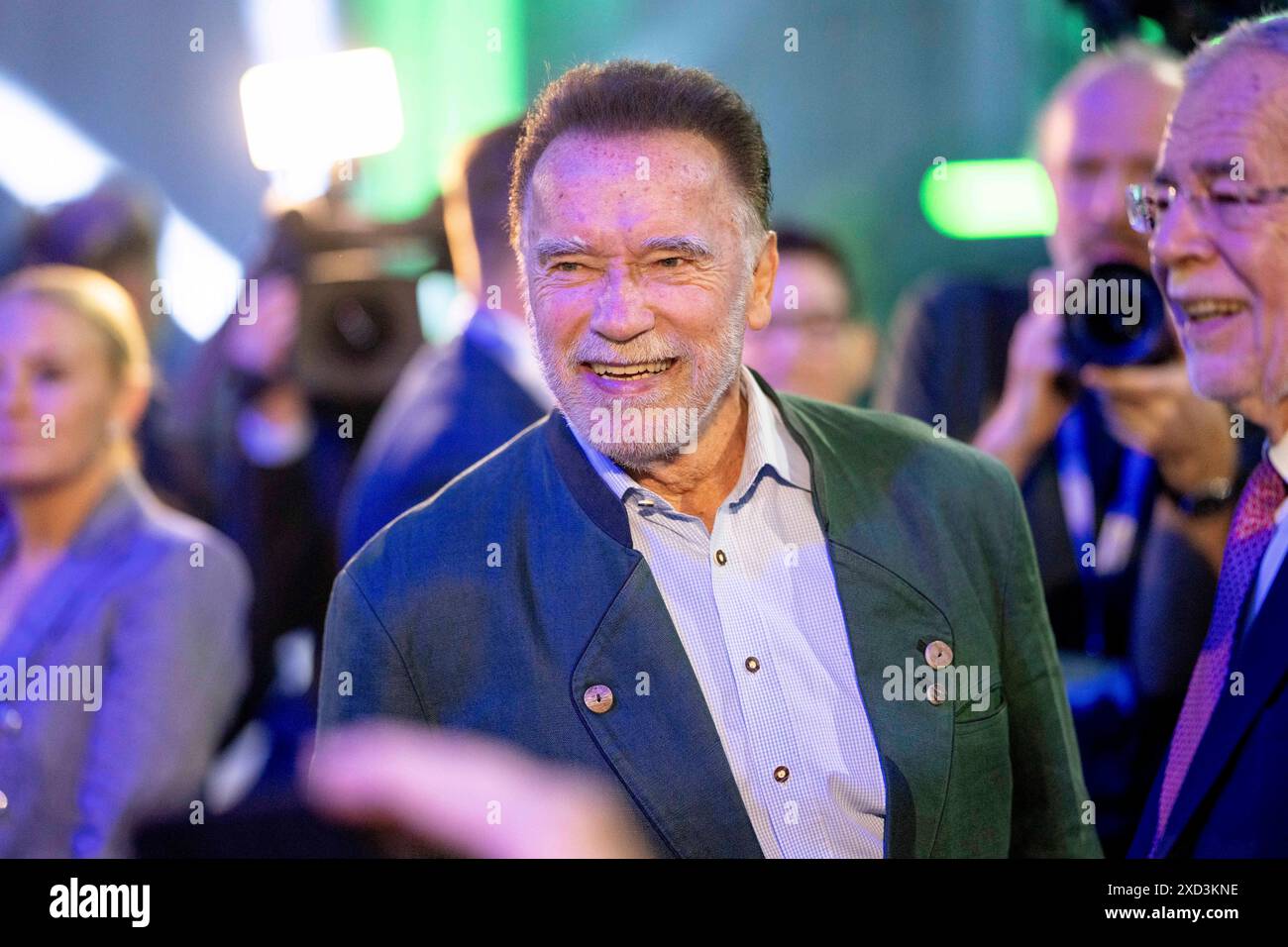 ARNOLD SCHWARZENEGGER at the AUSTRIAN WORLD SUMMIT 2024 under the motto ...