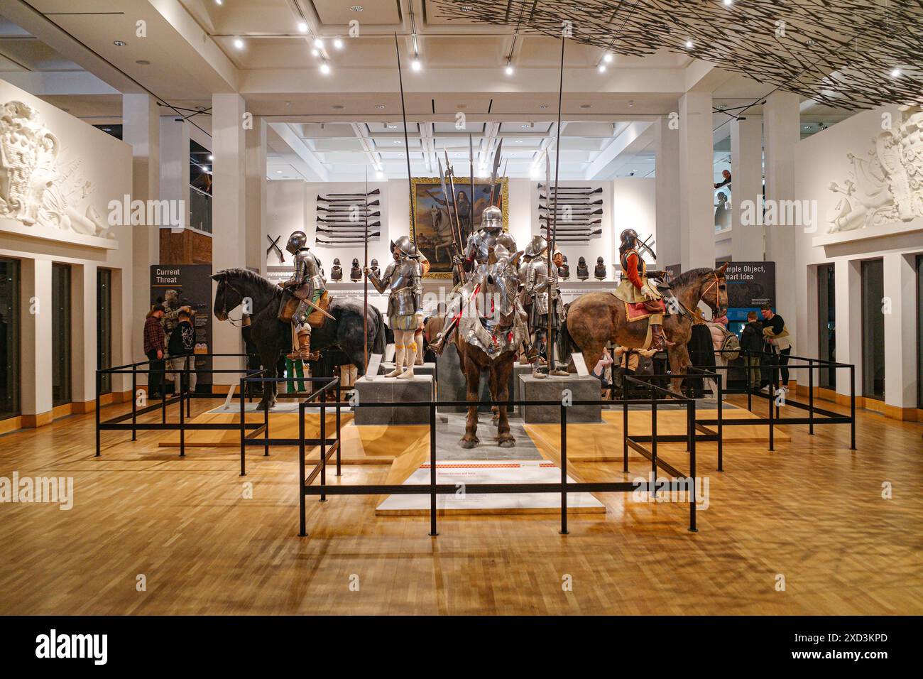Leeds, UK - 24 Feb, 2024: Medieval weaponry and battle armour on ...