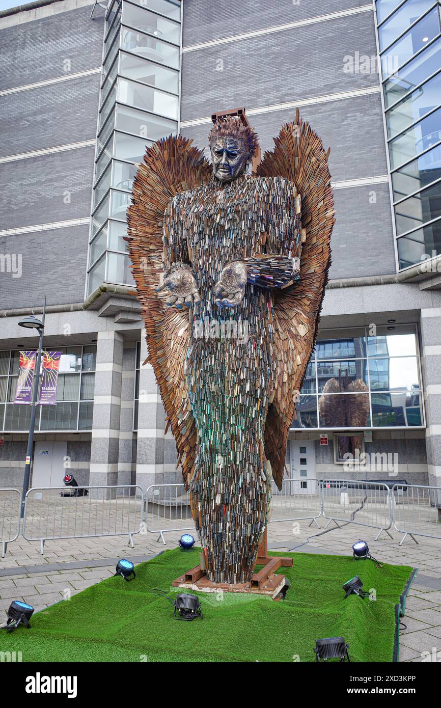 Leeds, UK - 24 Feb, 2024: Knife Angel sculpture outside the Royal ...