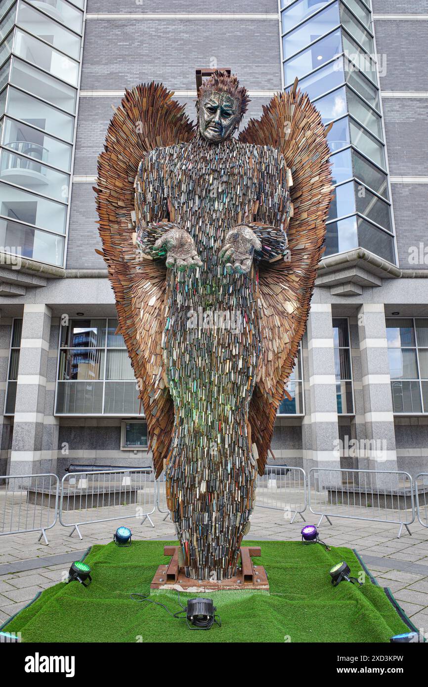 Leeds, UK - 24 Feb, 2024: Knife Angel sculpture outside the Royal ...