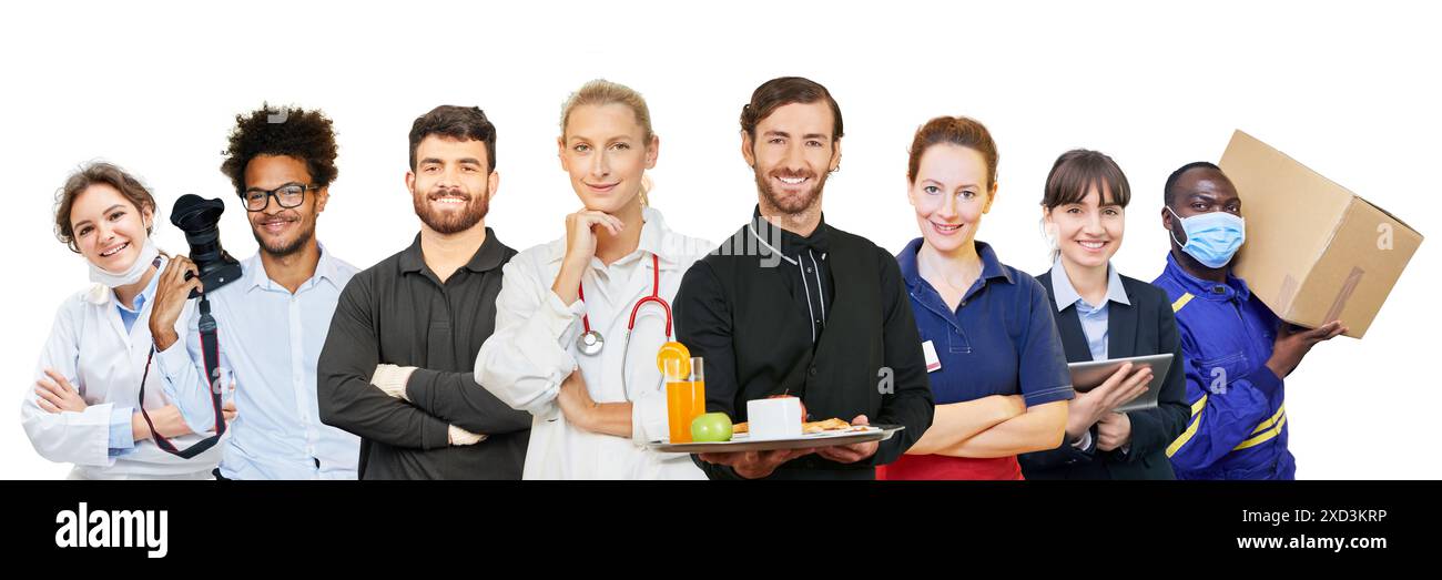 Workers from many different professions as labor market and career ...