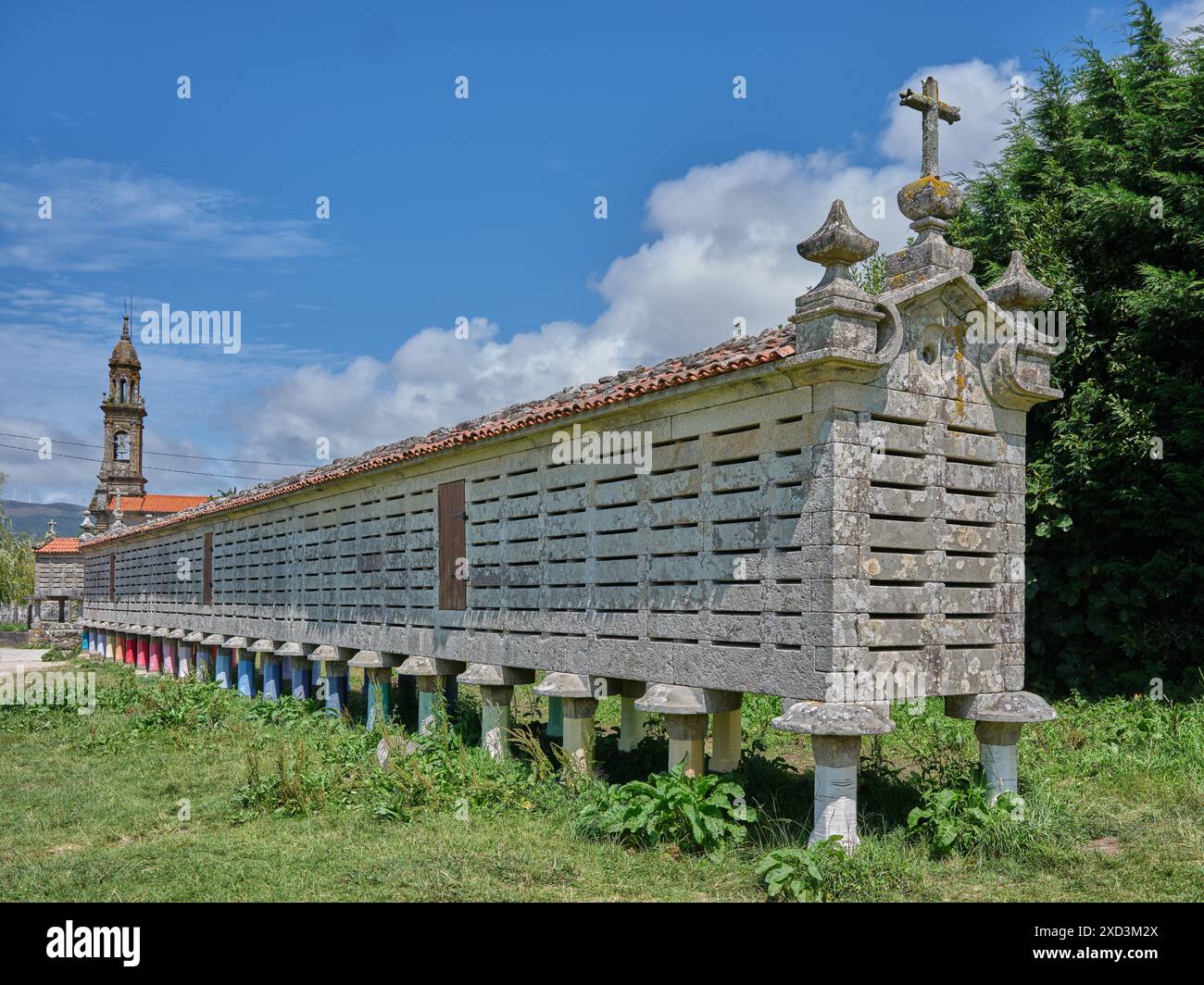 horreos, a ventilated wood or stone construction with feet where crops ...