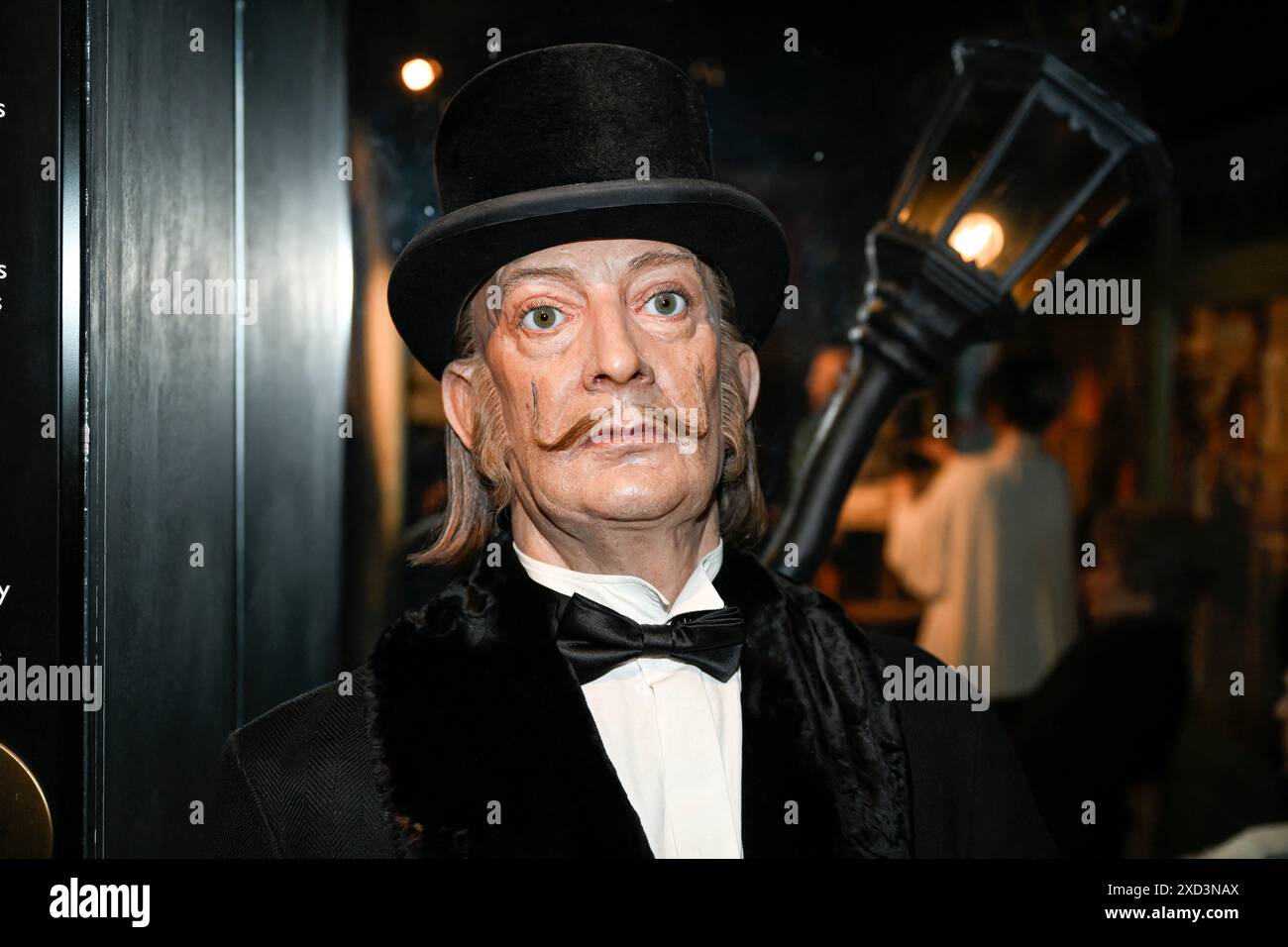 Paris, France. 18th June, 2024. Salvador Dali Spanish artist wax statue ...