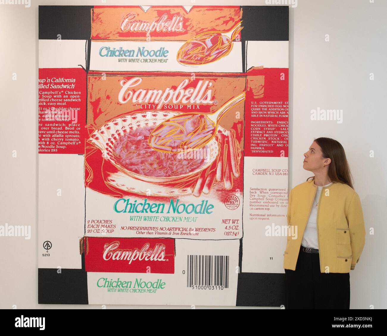 London, UK. 20 Jun 2024. Staff members view 'Campbell's Soup' by Andy Warhol (est. £450, 000 - £ ...