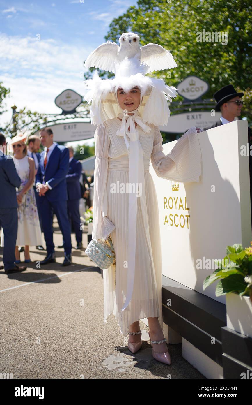 Angelina Chebotareva Rockefeller arrives for day three of Royal Ascot ...