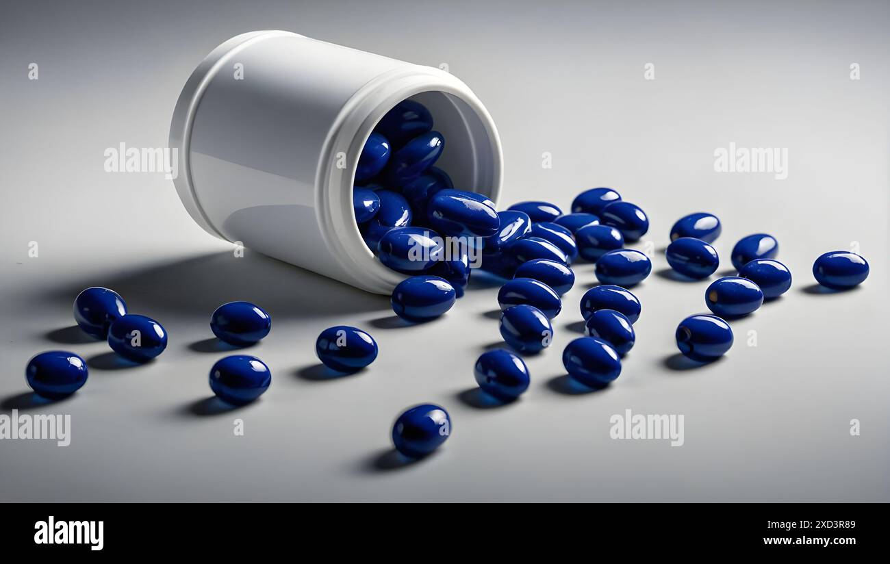 white cylindrical medicine container with no inscriptions, turned on ...