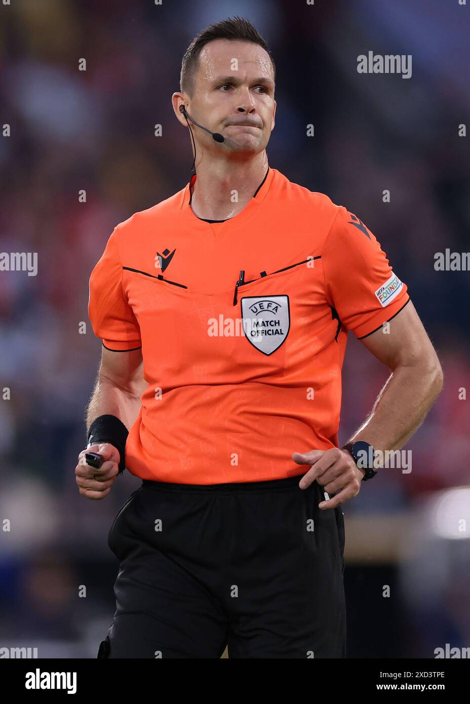 Cologne, Germany. 19th June, 2024. The Referee Ivan Kruzliak of ...