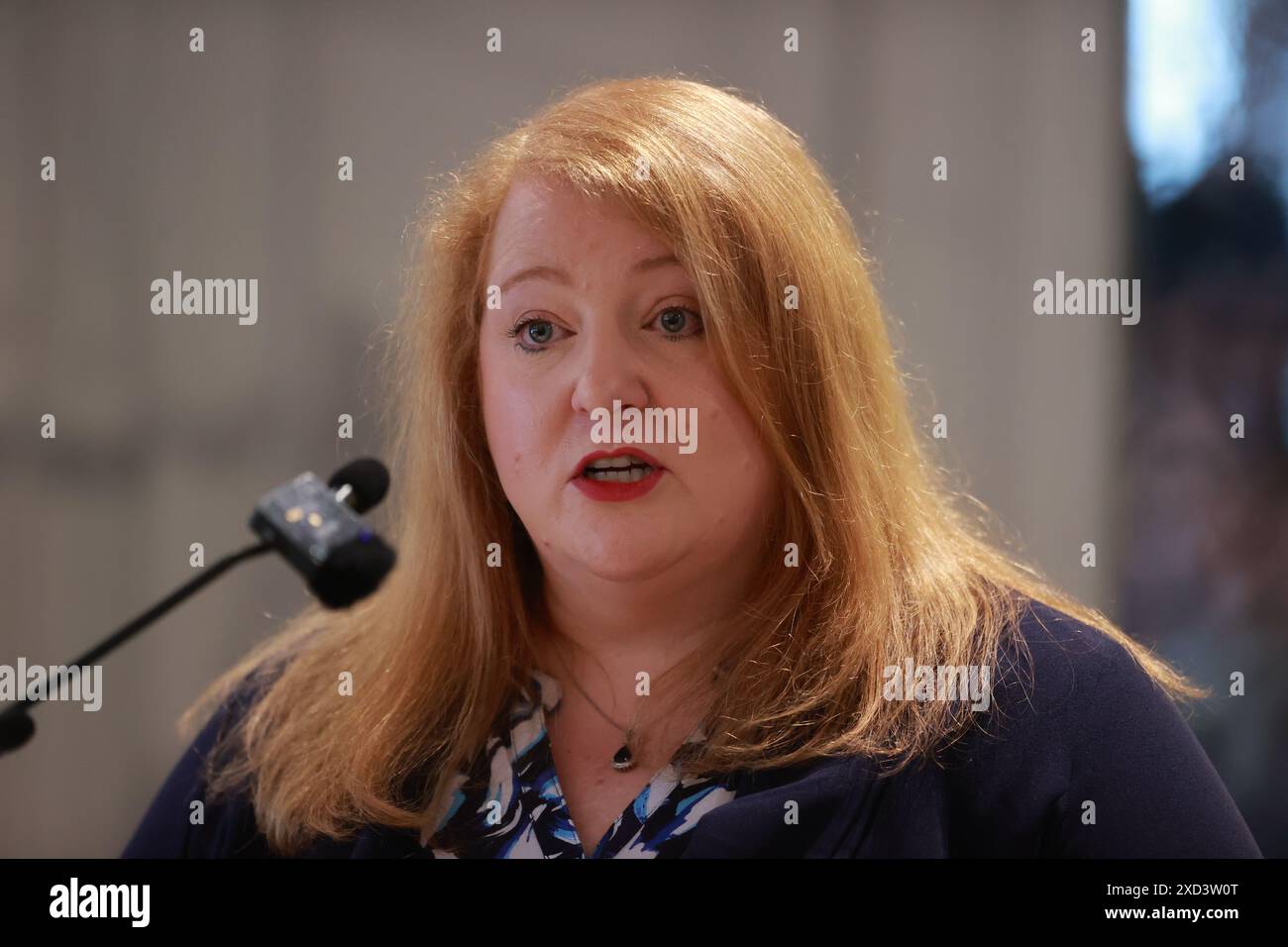 Justice Minister And Alliance Leader Naomi Long Speaking During The