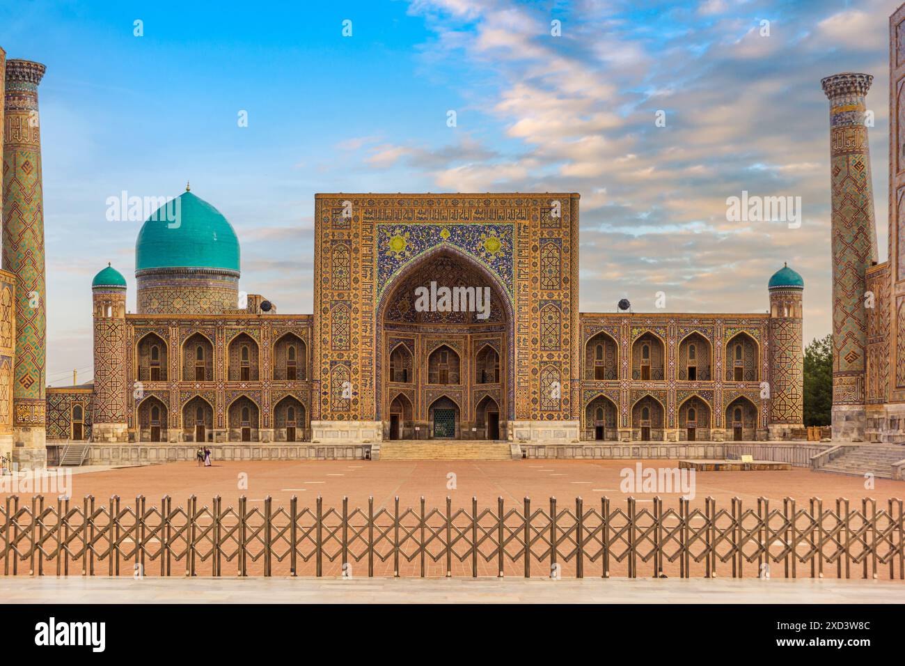 Iconic Tilya-Kori Madrasah on Registan square in Samarkand, Uzbekistan ...