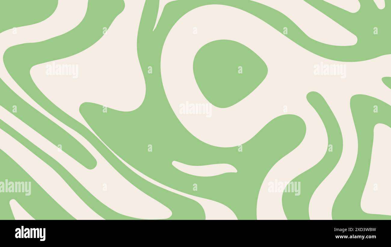 Simple trippy background with green wavy lines pattern. Abstract groovy ...